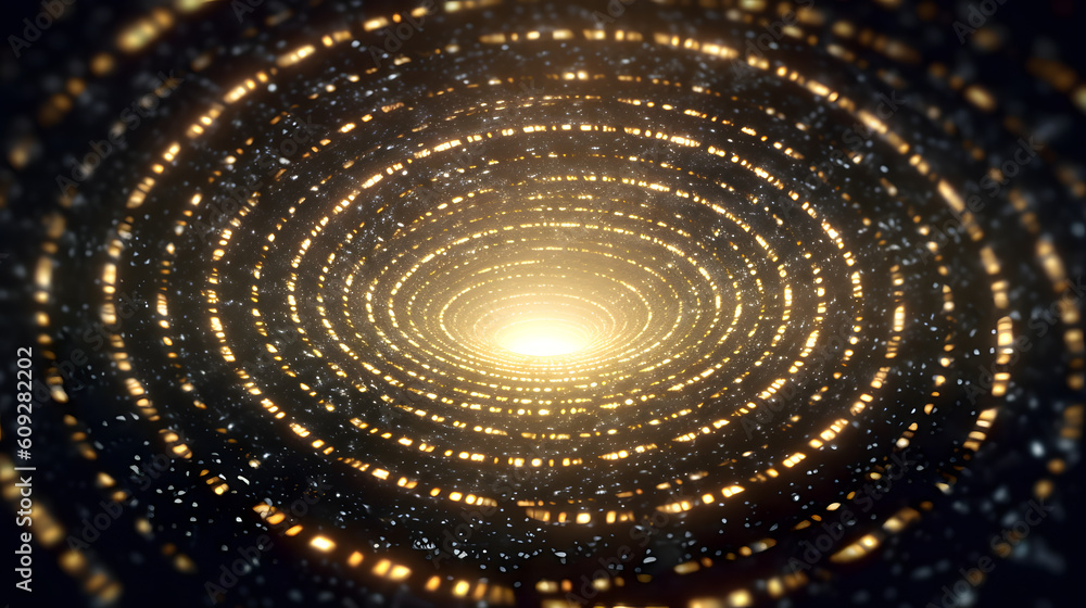 Poster Hypnotic spirals of light rotating and expanding into infinity ...