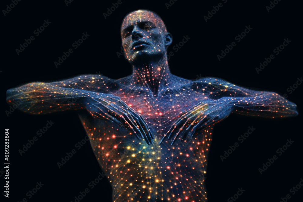 person's body composed of constellations, highlighting the notion that ...