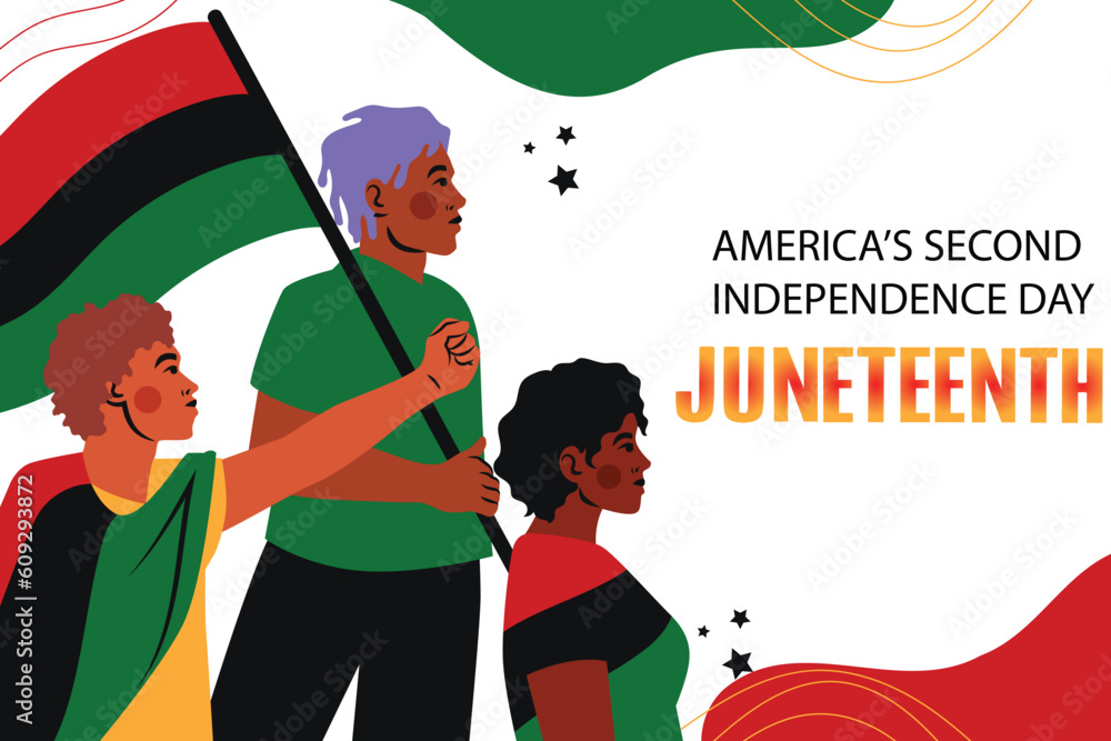Vector eps file, Juneteenth holiday or June Teenth commemorating the ...
