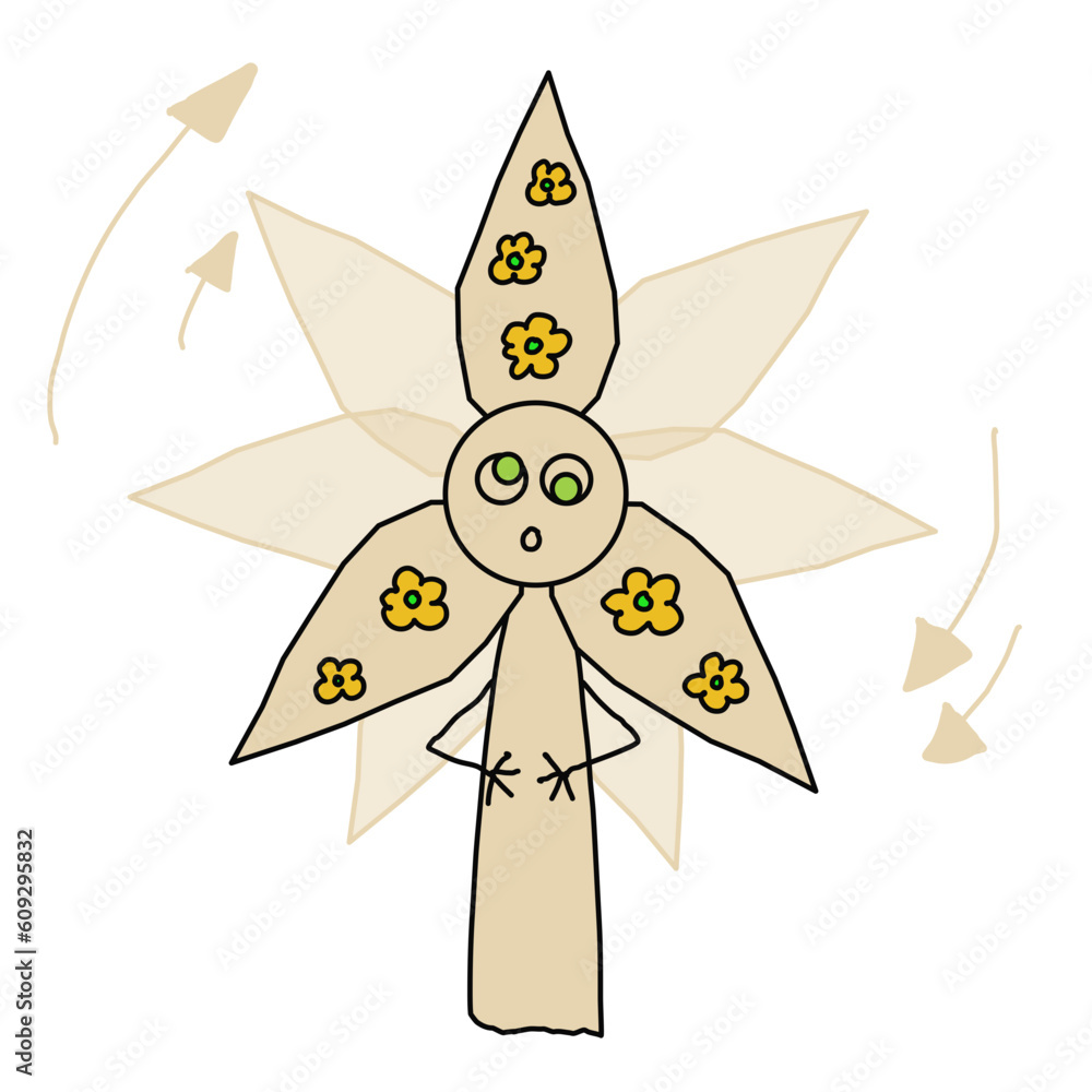 Confused moser windmill cartoon character rotating Stock Vector | Adobe ...