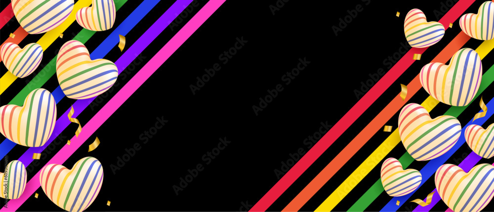 LGBT Pride Month. Colorful rainbow color background. Design with ...