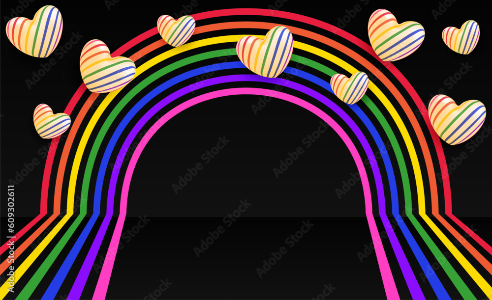 LGBT Pride Month. Colorful rainbow color background. Design with ...