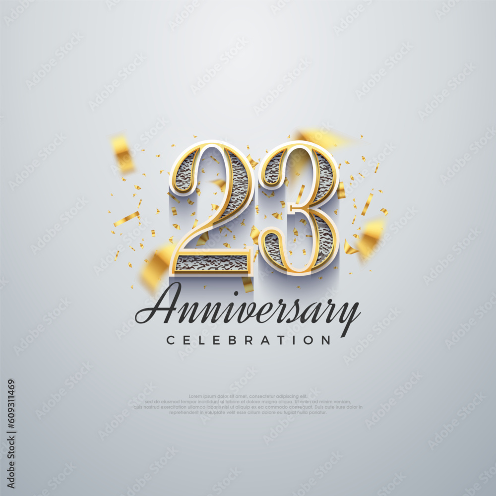 23rd anniversary number, shiny luxury. premium vector backgrounds ...