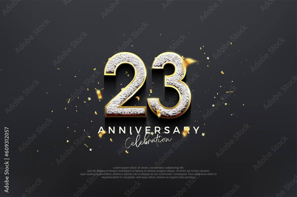 Simple elegant design, 23rd anniversary celebration with luxurious ...
