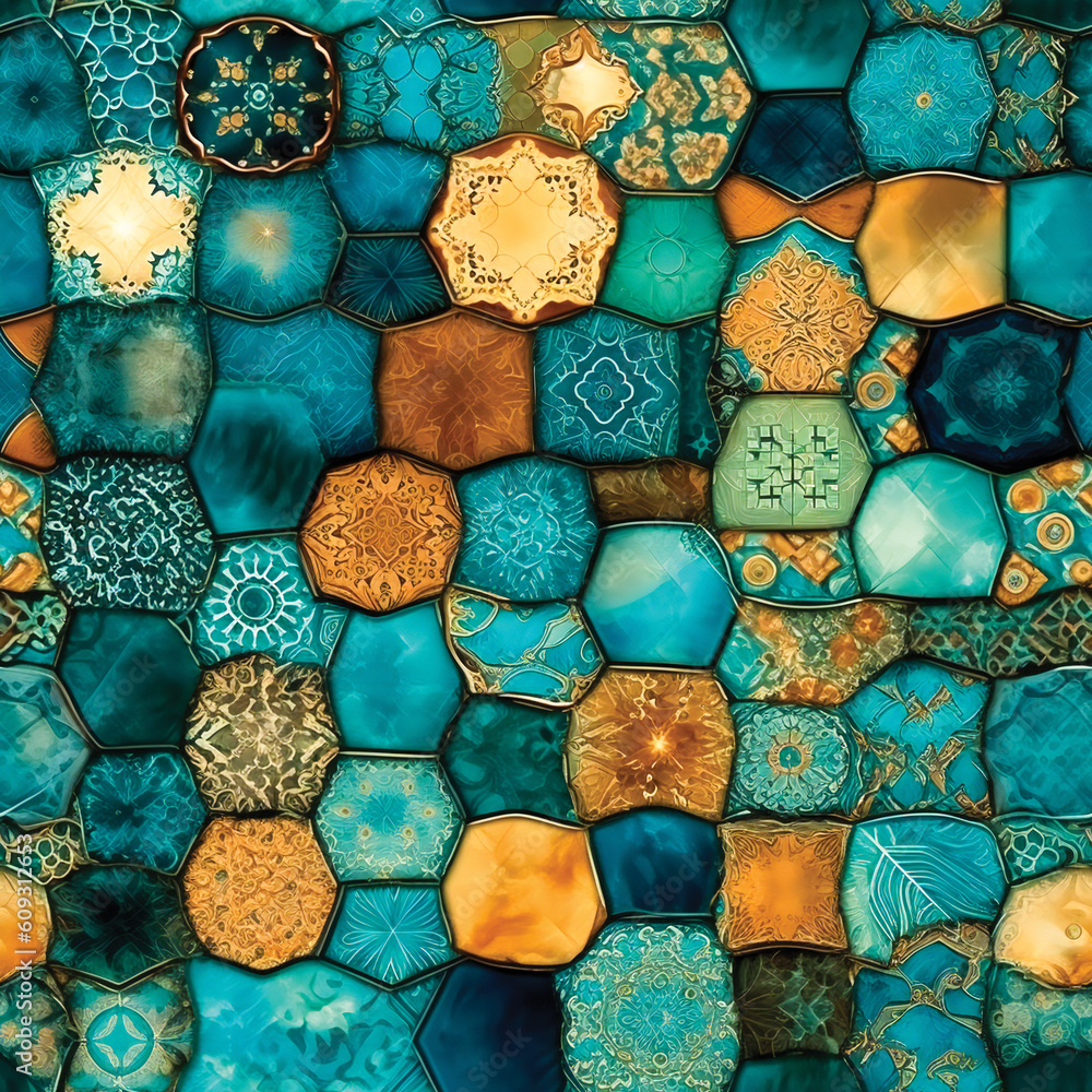 Orient, Middle East inspired fantasy pattern. Seamless design. Created ...