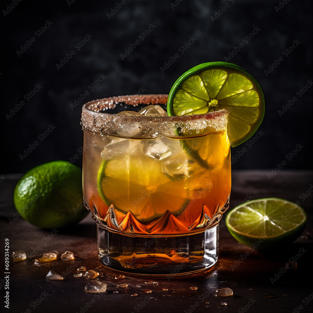 Sweet and sour Margarita cocktail made with tequila, lime juice, triple ...