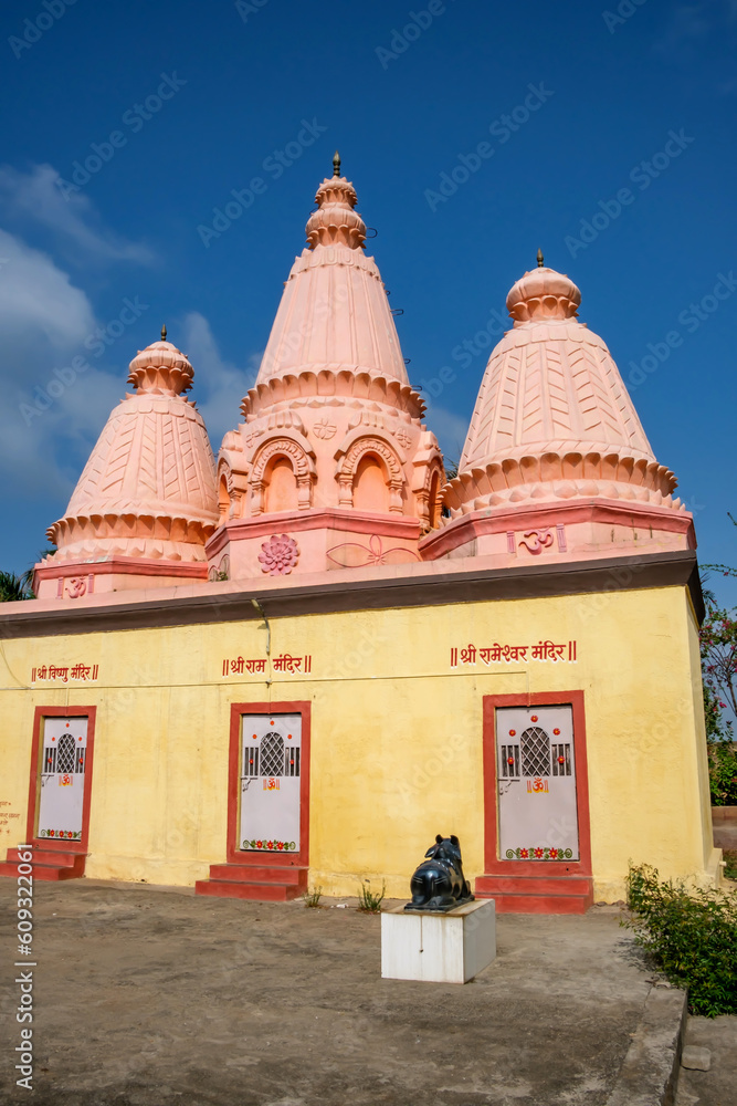Pune, India - June 03 2023: Hindu Temple at Tulapur near Pune India ...