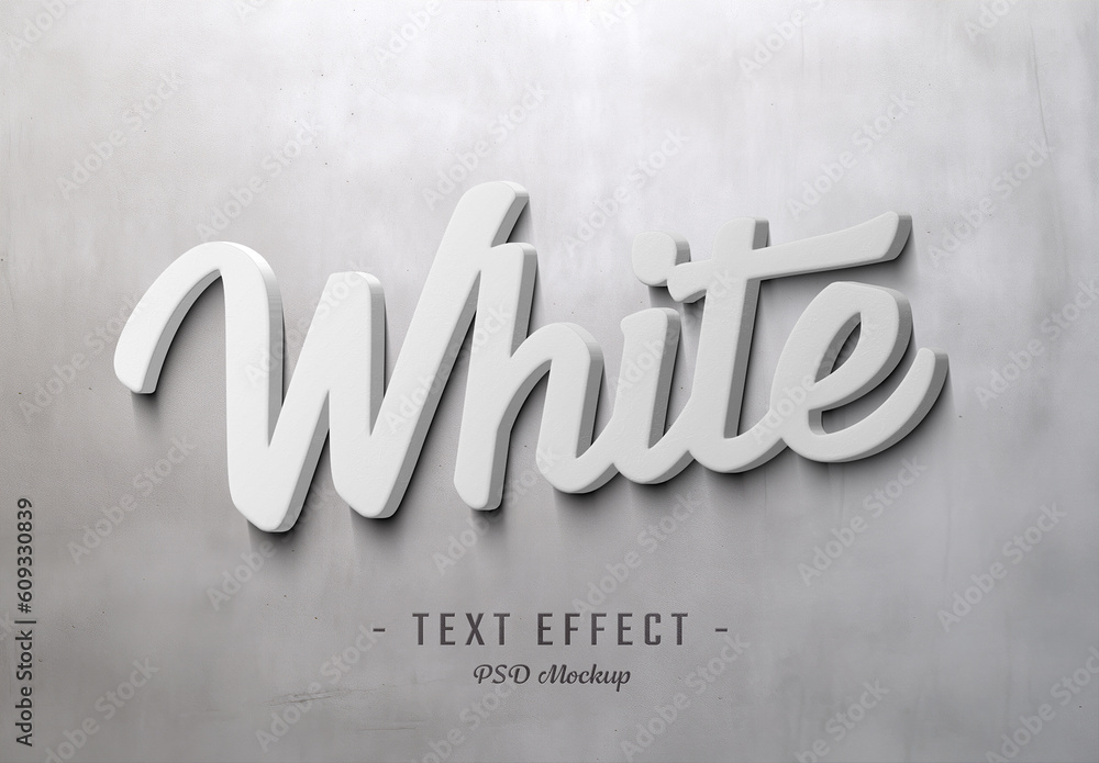 White Text Effect Mockup with 3D Soft Shadow Stock Template | Adobe Stock