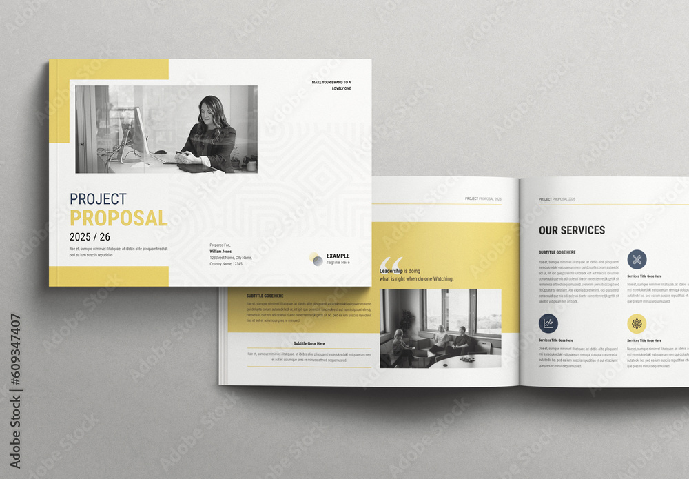 Project Proposal Template Landscape Stock Template | Adobe Stock