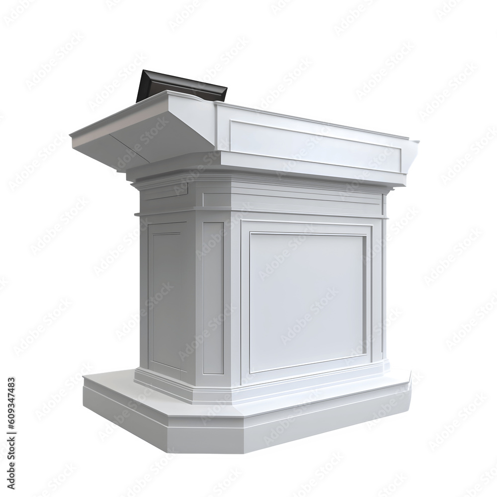 White Pulpit, png file. Transparent Background with generative ai Stock ...