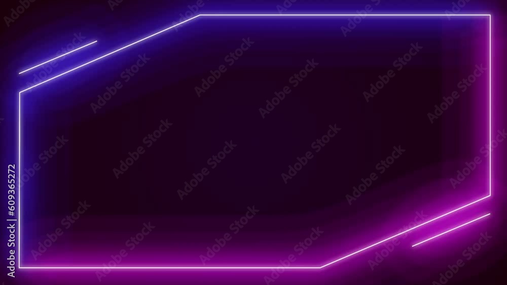 Animated neon glowing frame background. Colorful laser show aseamless ...