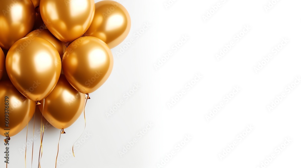An image of gold ballons illustration on white background presentation ...