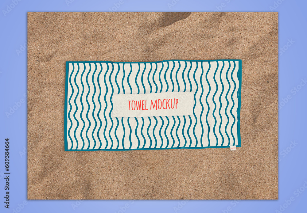 Rectangular Beach Towel Mockup Stock Template | Adobe Stock