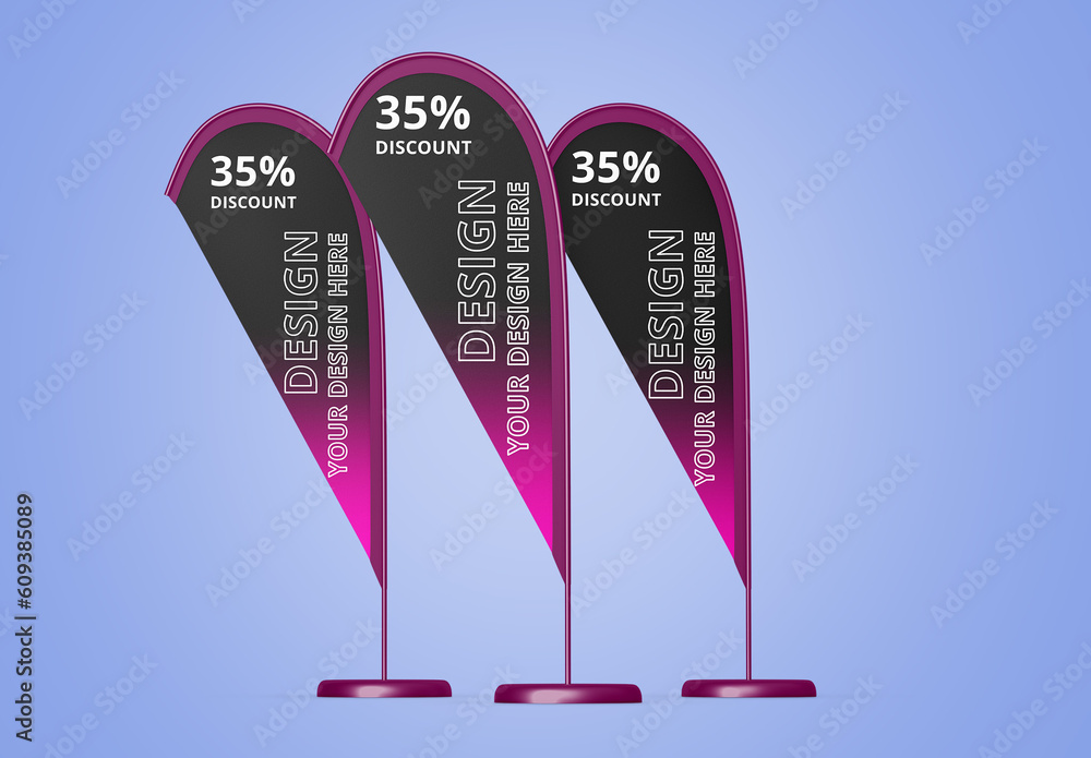 Feather Flag Mockup Stock Template | Adobe Stock