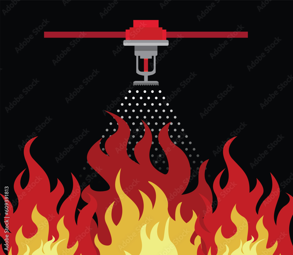 fire sprinkler system , safety first , vector illustrator Stock Vector ...