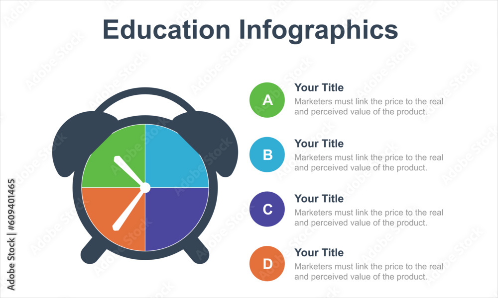 Infographics education with 4 options. Study and education concept ...