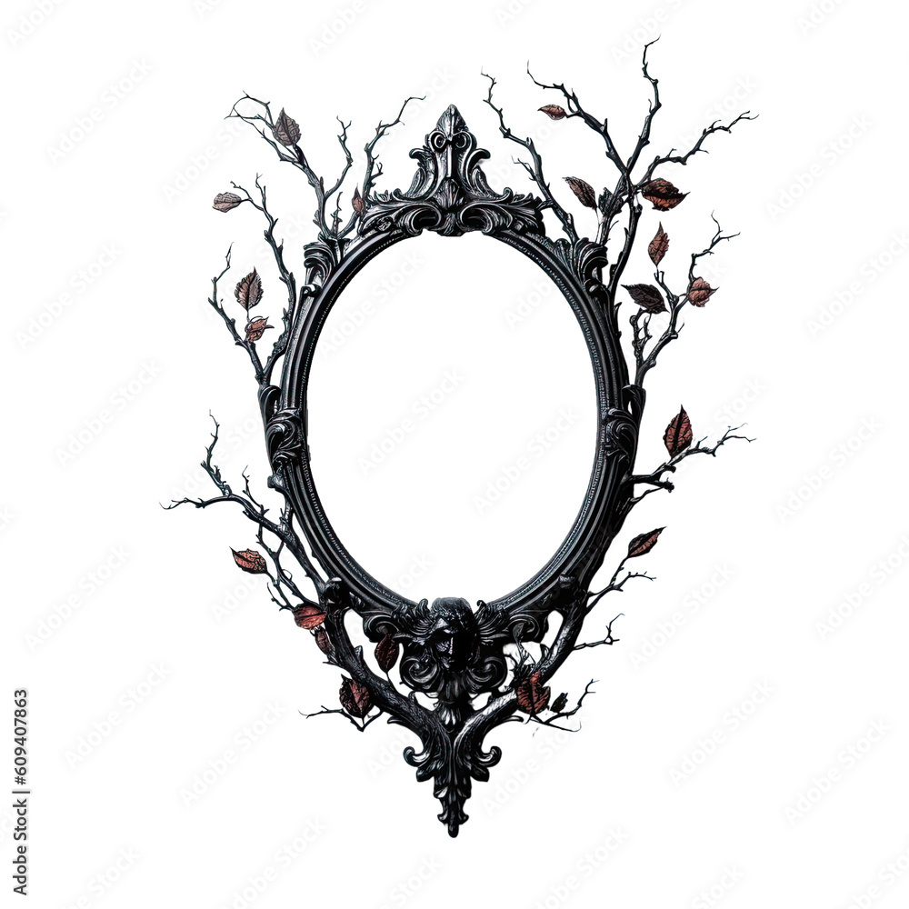 Dark Gothic Fantasy Ornate Picture Swirl Frame on transparent ...