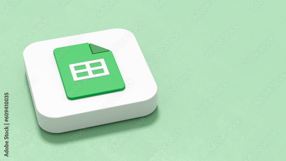 Google Sheets App Icon on Green Background with Copy Space Stock ...