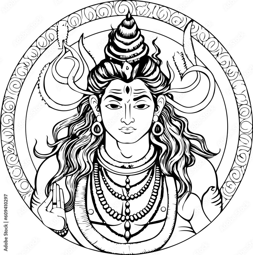 Hindu god shiva mahakaal images Stock Vector | Adobe Stock