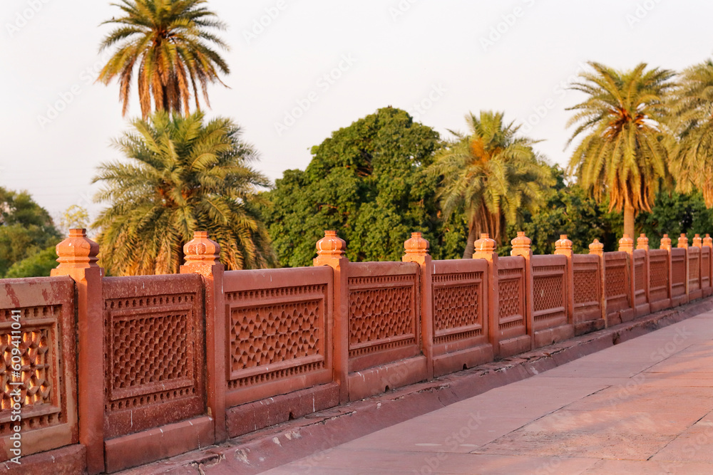 Interior of Humayun's Tomb, a view of symbolically cut out mihrab ...