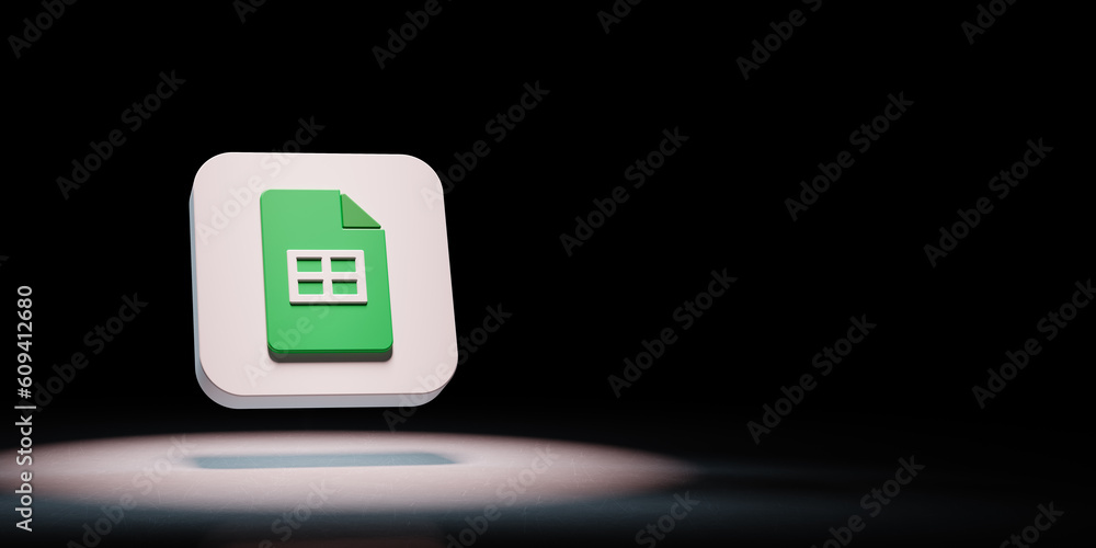 Google Sheets App Icon Spotlighted on Black Background Stock ...