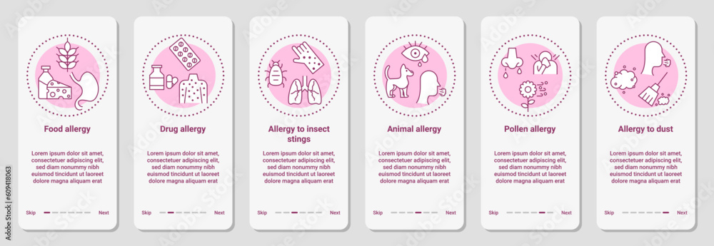Allergy mobile app interface. Drug infographic. Smartphone application ... Allergy mobile app interface. Drug infographic. Smartphone application ...