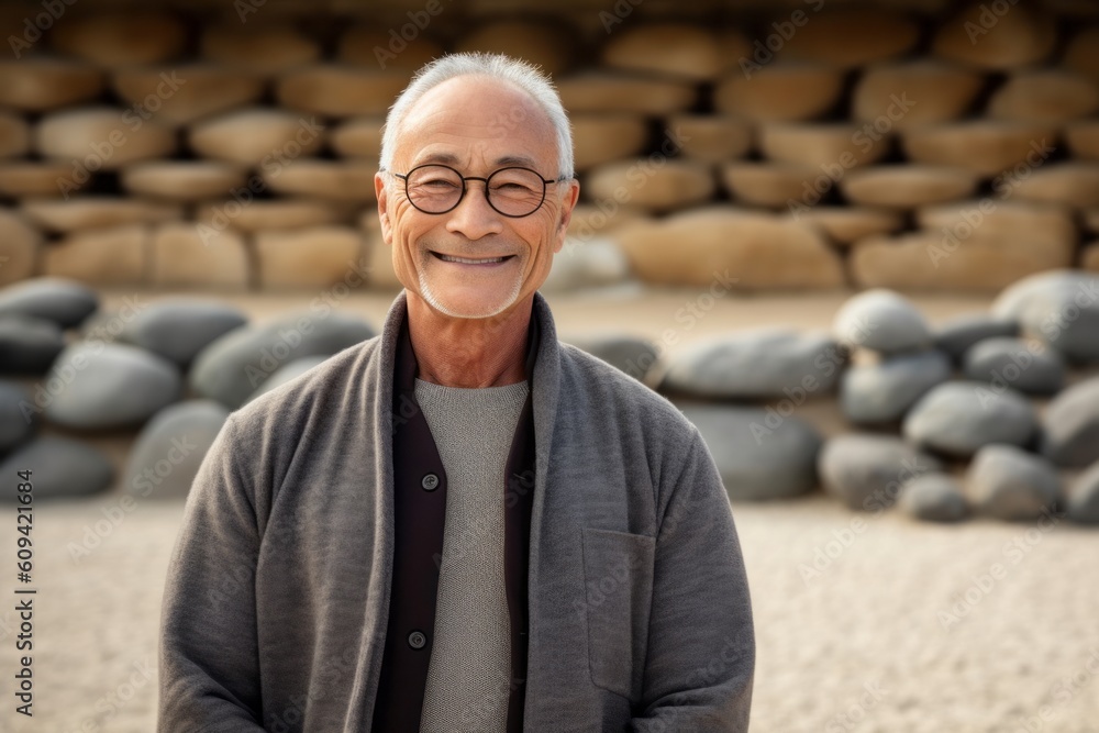Medium shot portrait photography of a satisfied man in his 60s that is ...