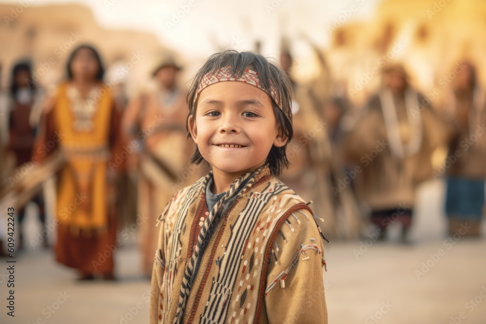 Medium shot portrait photography of a pleased child male that is ...