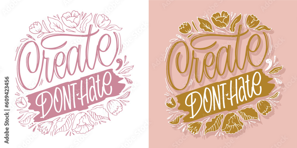 Cute hand drawn motivation lettering quote in modern calligraphy style ...