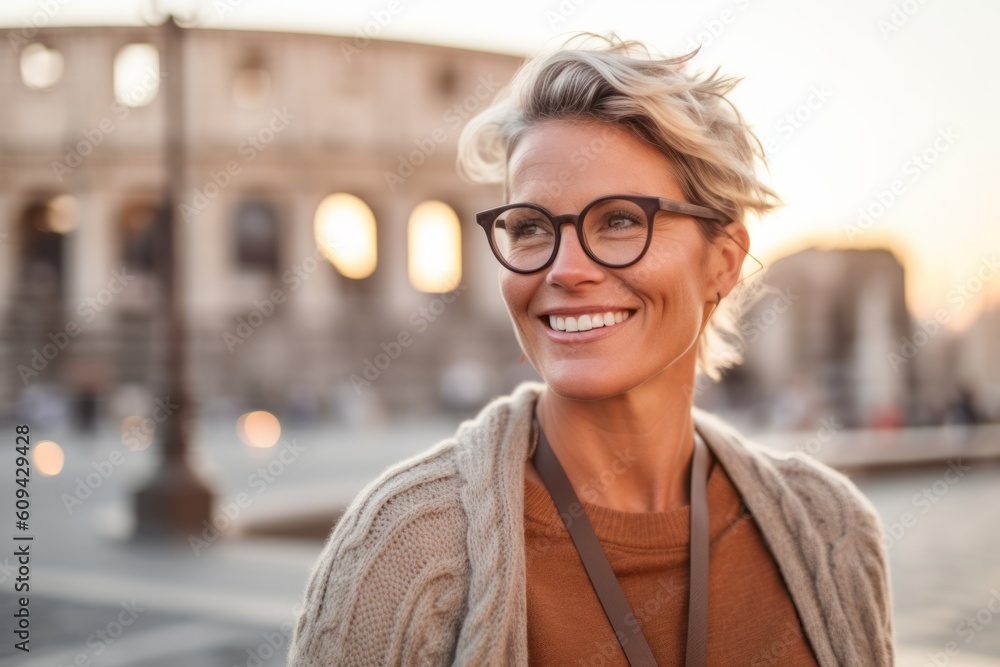 Medium shot portrait photography of a satisfied woman in her 40s that ...