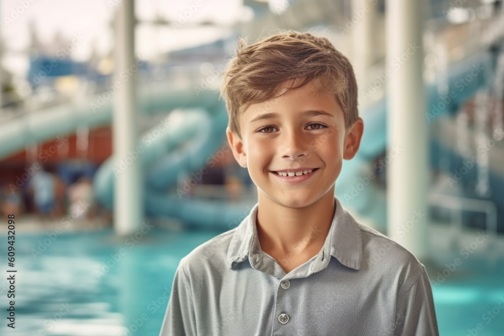Medium shot portrait photography of a pleased child male that is ...