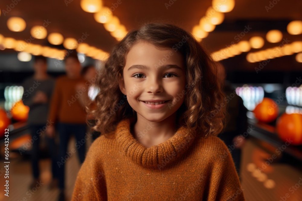 Medium shot portrait photography of a pleased child female that is ...