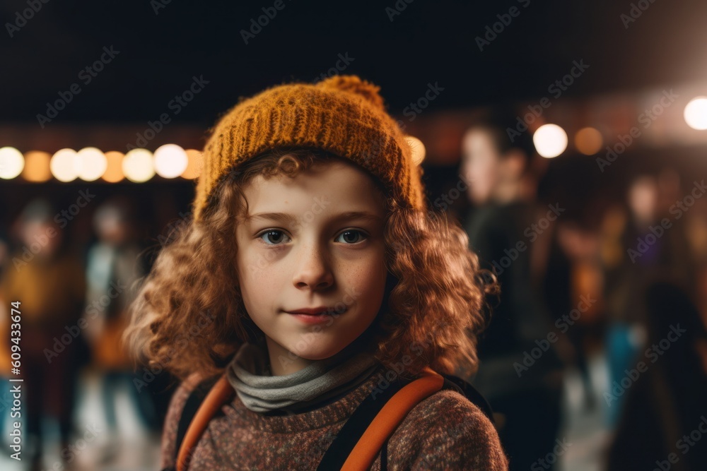 Medium shot portrait photography of a satisfied child female that is ...