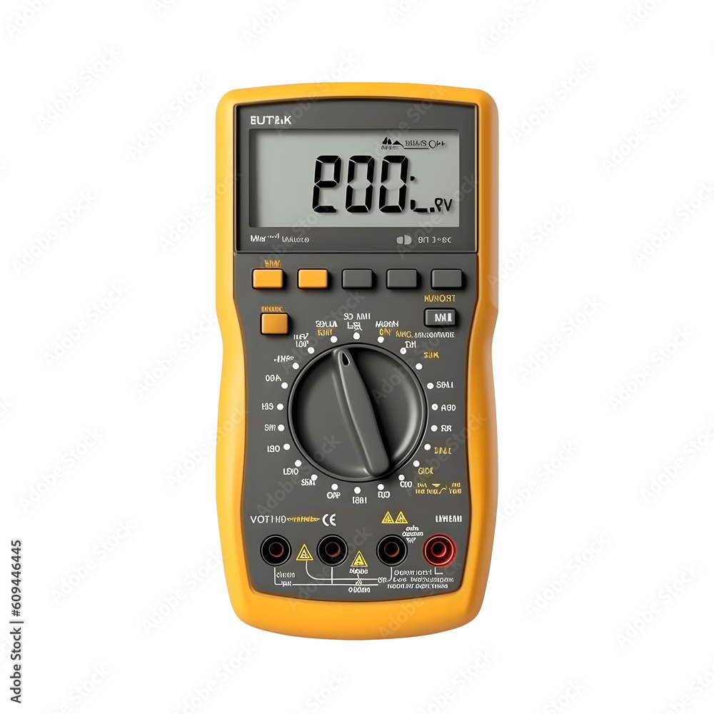 Multimeter yellow png file. Transparent background with generative ai ...