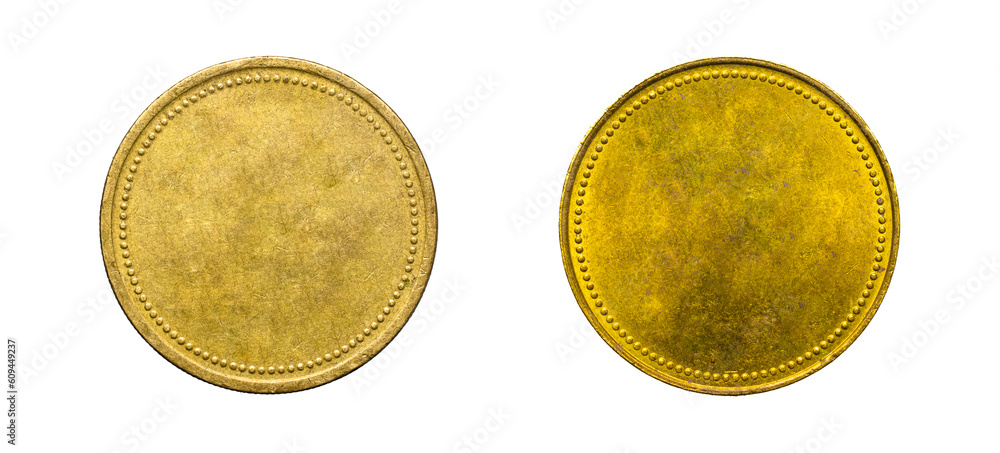 old empty gold coin on a przezroczystym isolated background. png Stock ...