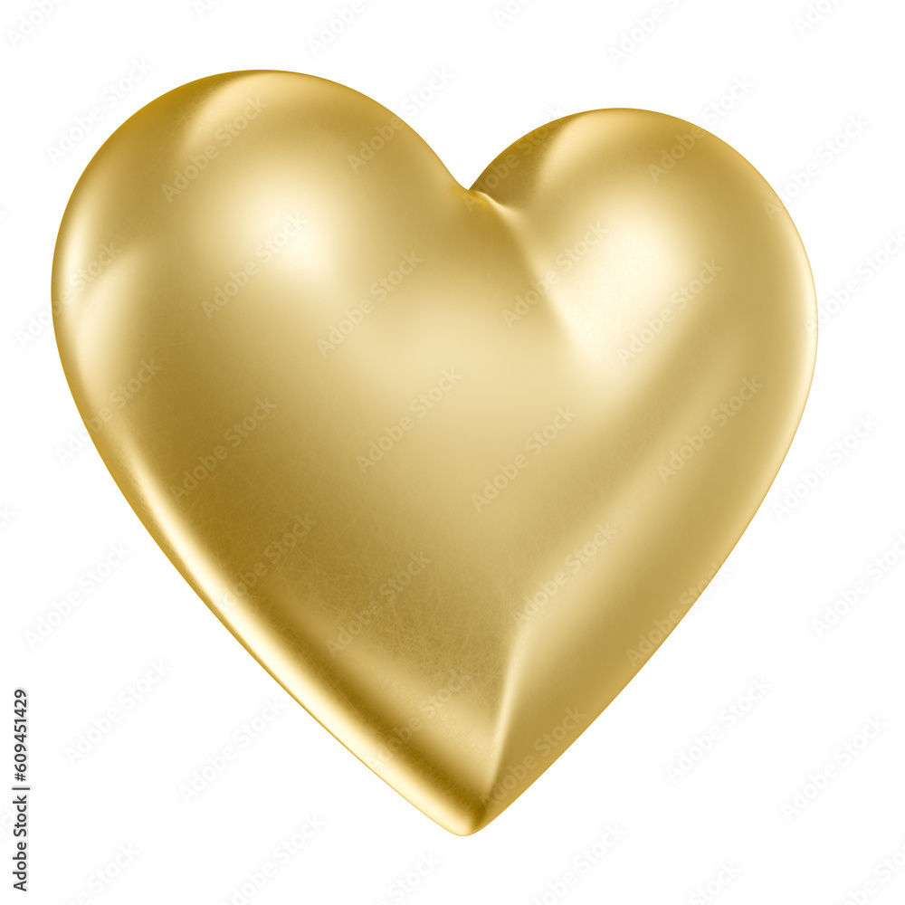 Gold heart isolated on transparent background 3d render Stock ...