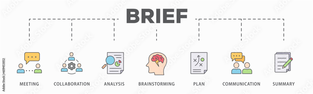 Brief banner web icon vector illustration concept for a briefing of ...