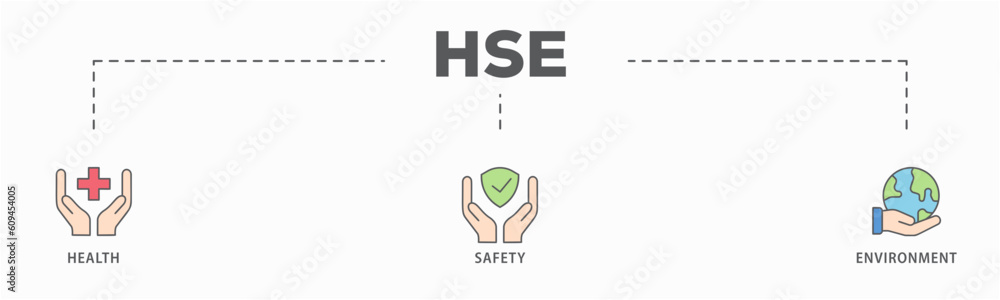 Vetor de HSE banner web icon vector illustration for Health Safety ...