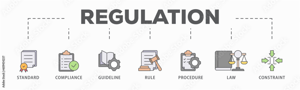 Regulation banner web icon vector illustration concept with icon of ...