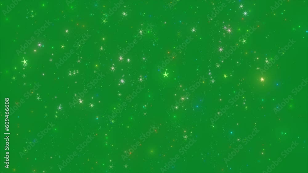 Shining Stars Falling Over Green Screen Bg, Glitter Magical Stars ...