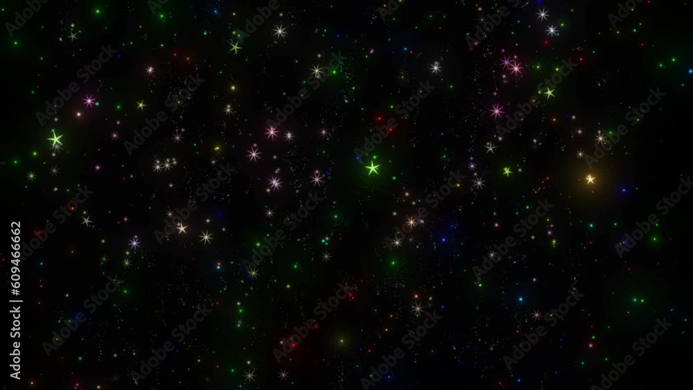 Glitter Magical Stars Falling On Black Background. Shining Stars ...