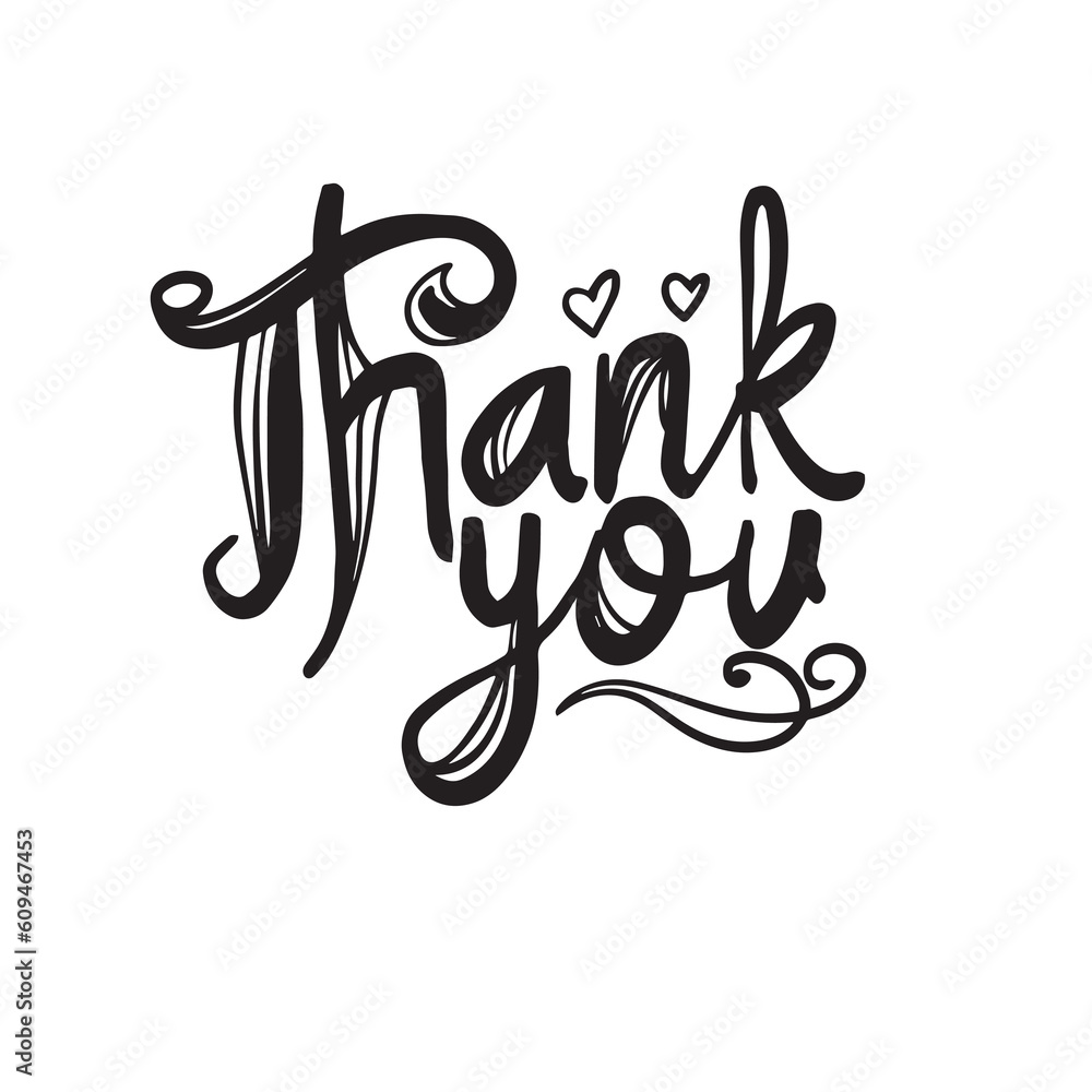 thank you text design vector Stock Vector | Adobe Stock