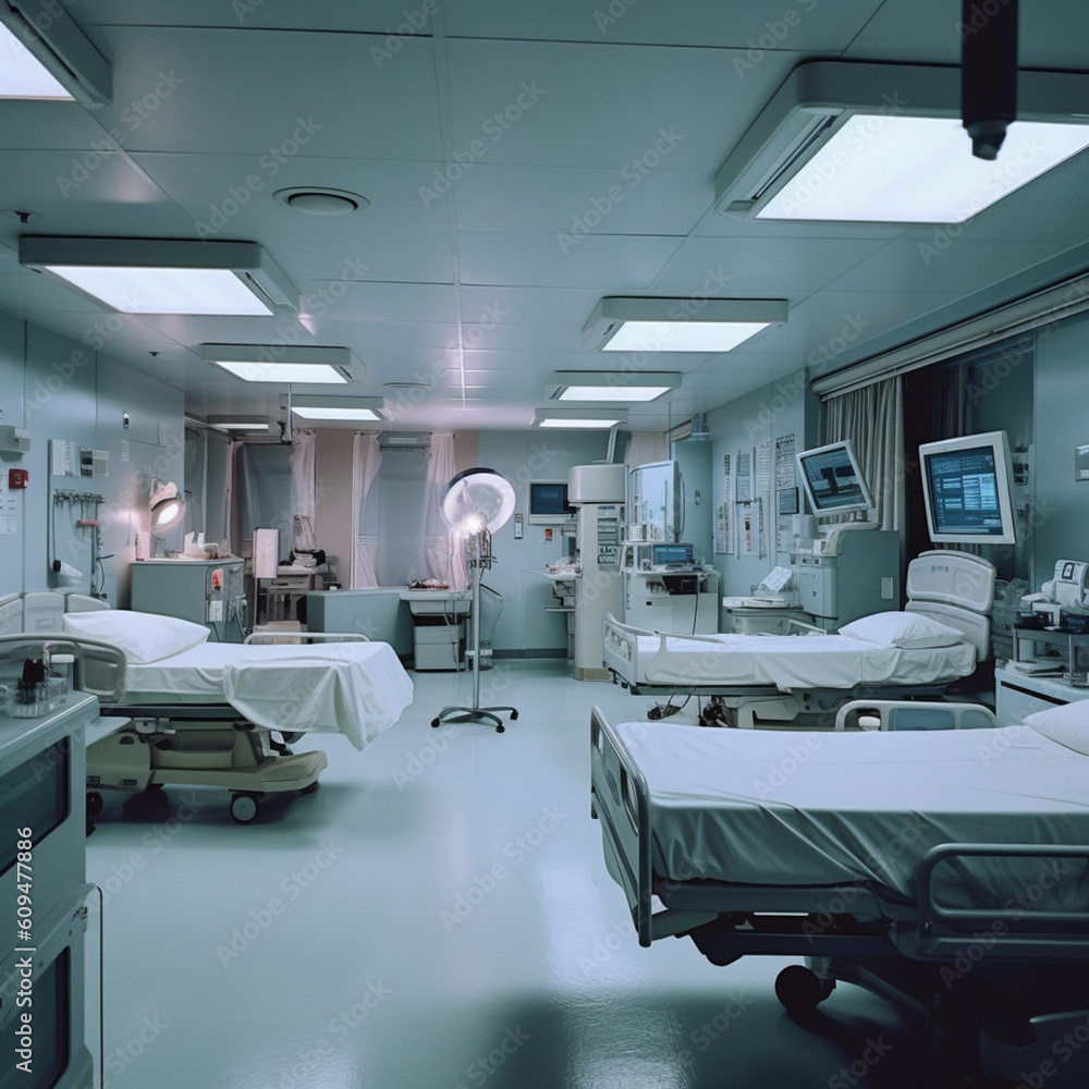 Emergency room in the hospital. Generative AI. Stock Illustration ...