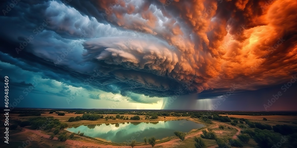 AI Generated. AI Generative. Photo illustration of dramatic storm ...