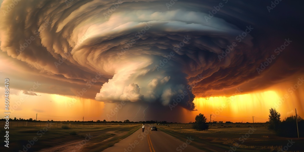 AI Generated. AI Generative. Photo illustration of dramatic storm ...