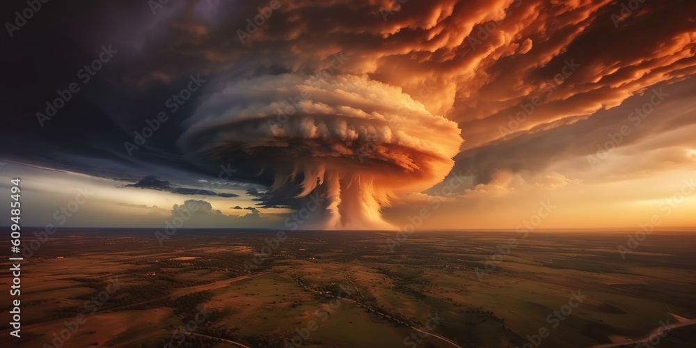AI Generated. AI Generative. Photo illustration of dramatic storm ...