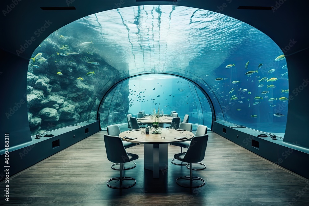 Underwater Restaurant, Luxury Cafe Under Water, Aquatic Dining Table ...