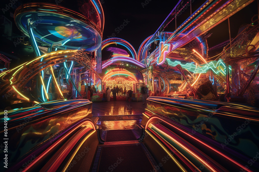 Retro Roller Coaster at a Carnival - Experience the thrill of a retro ...