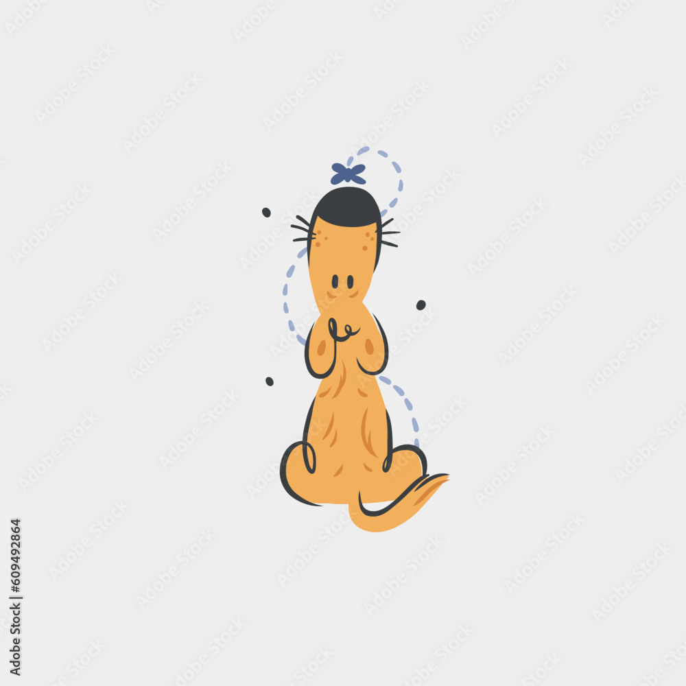Hand drawing vector abstract cute dog doodle illustration. Cartoon dog ...