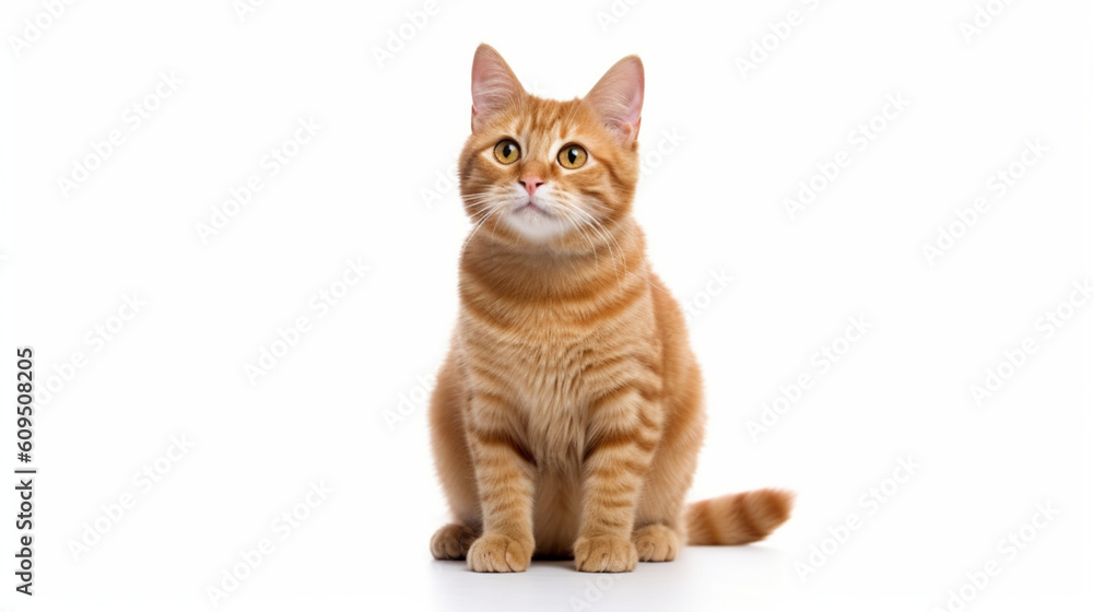 Adorable Cat On A White Background In Different Poses Cat For